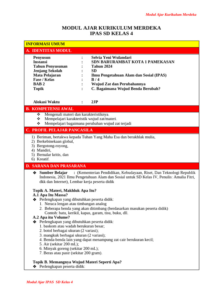 Modul Ajar IPAS BAB 2 Bu Yeni | PDF