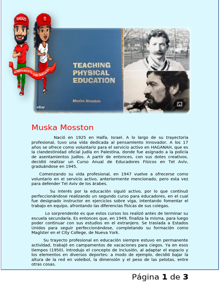 Muska Mosston Biografía | PDF | Enseñando | Aprendizaje