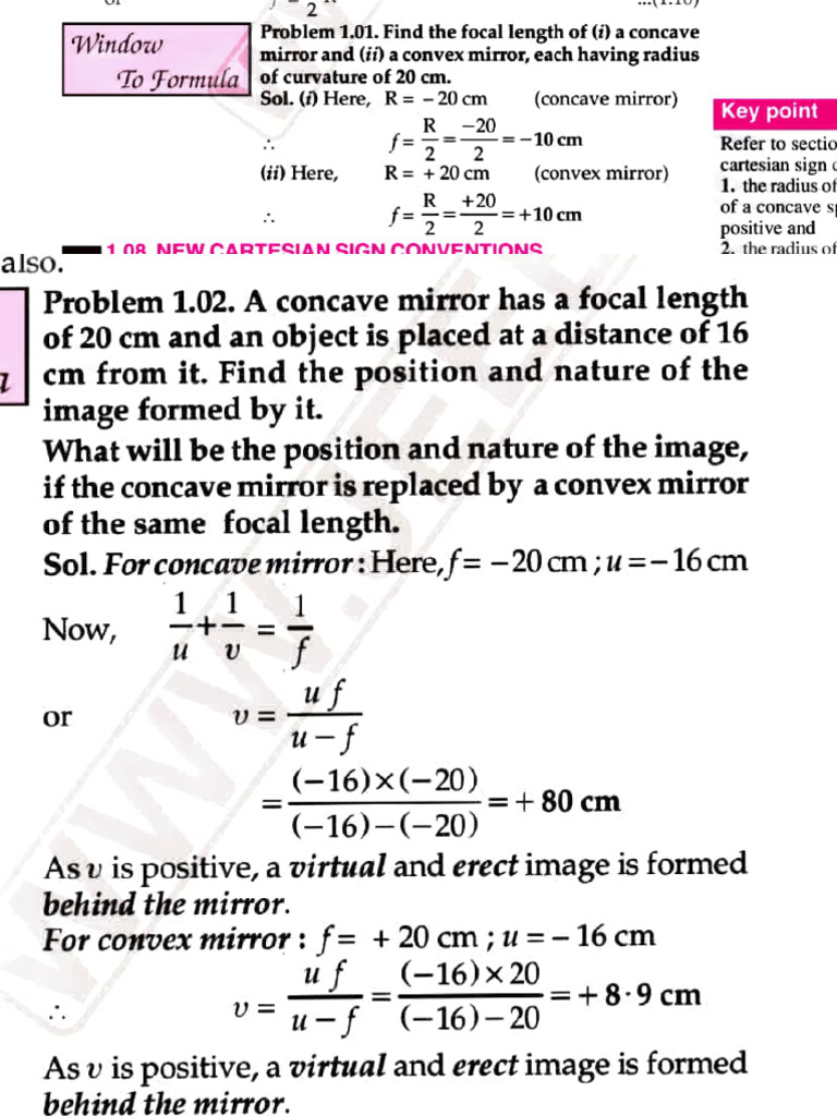 Reflection of Light Numericals | PDF