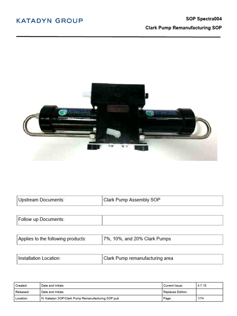 Clark Pump Remanufacturing Sop Manual Ae042616 | PDF