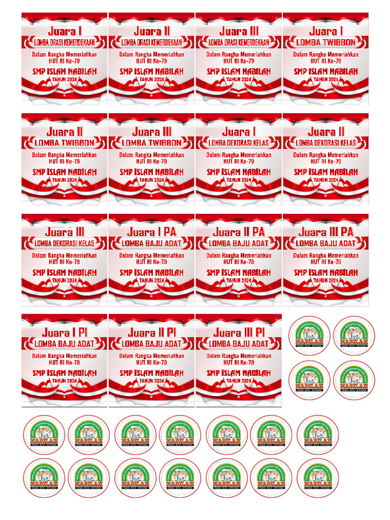 Label Piala 17 Agustus | PDF