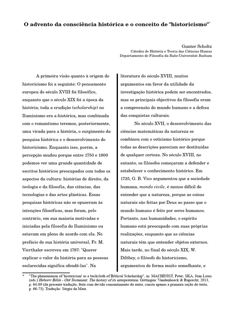 O Conceito de Historicismo na História | PDF | Science | Ciências Sociais