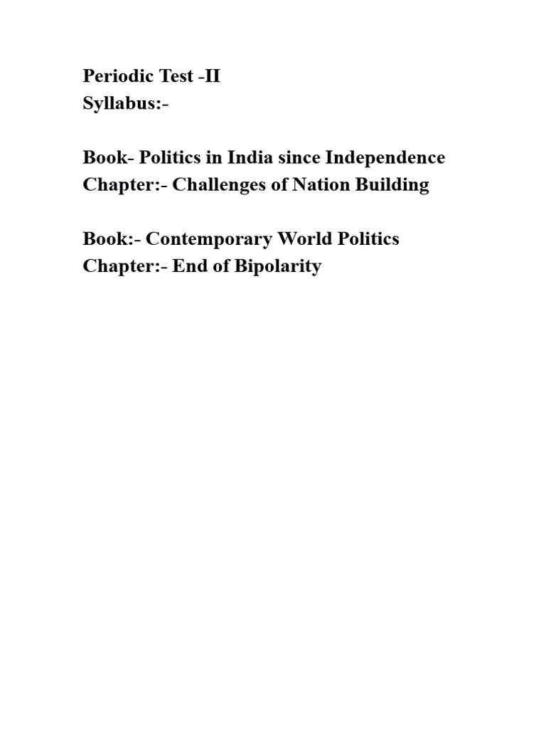 Periodic Test II Syllabus | PDF