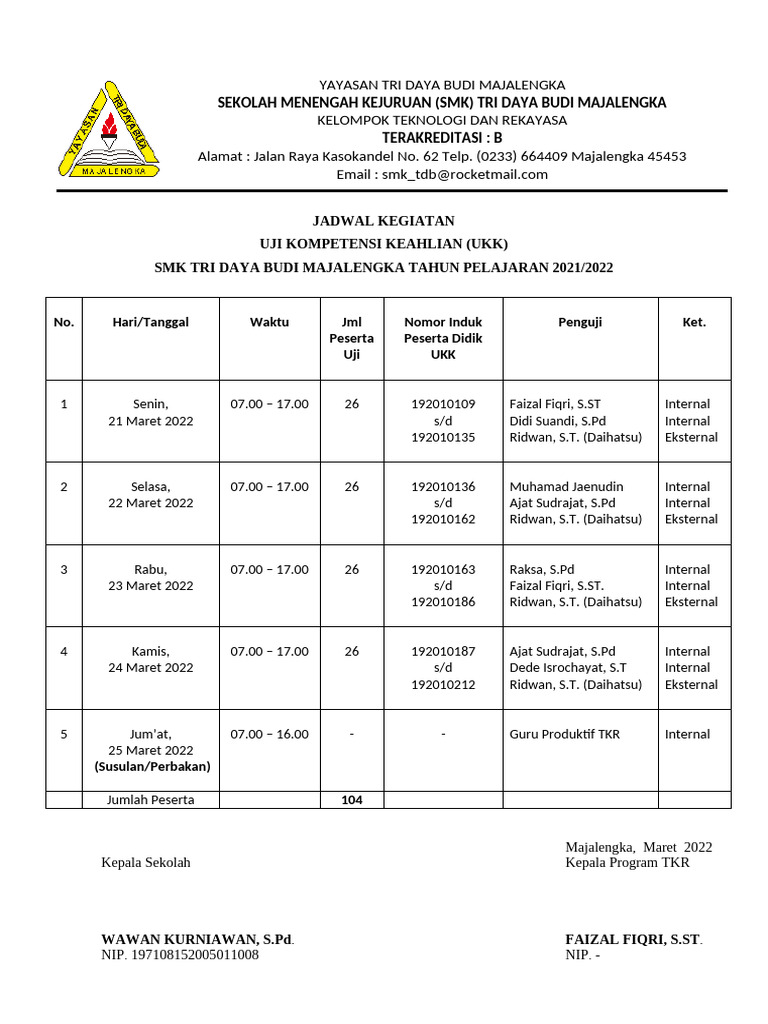 Jadwal Ujikom Dan Draft Acara | PDF