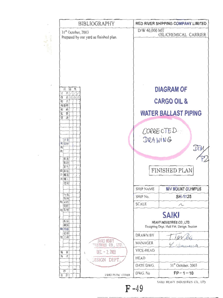 Water Ballast Piping - Mount - Olympus | PDF