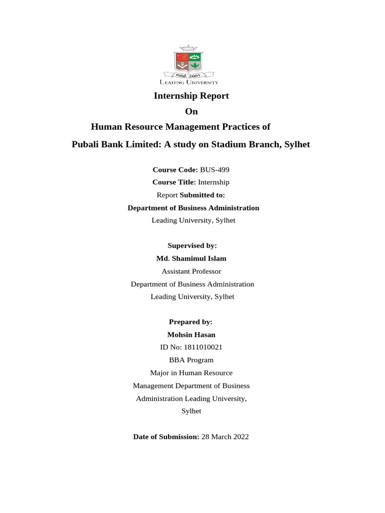 Report Final For BBA INTERNSHIP | PDF