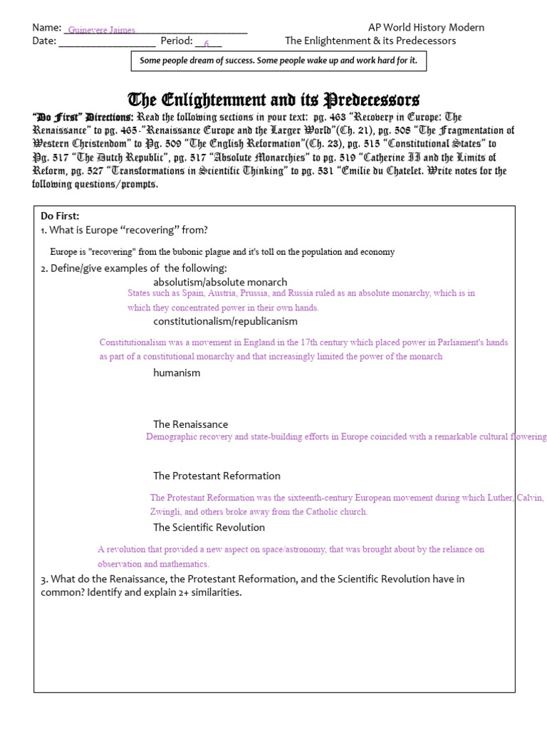 The Enlightenment and Its Predecessors | PDF