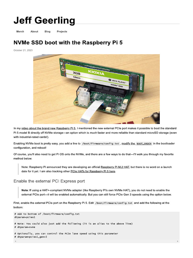 NVMe SSD Boot With RPi 5 | PDF