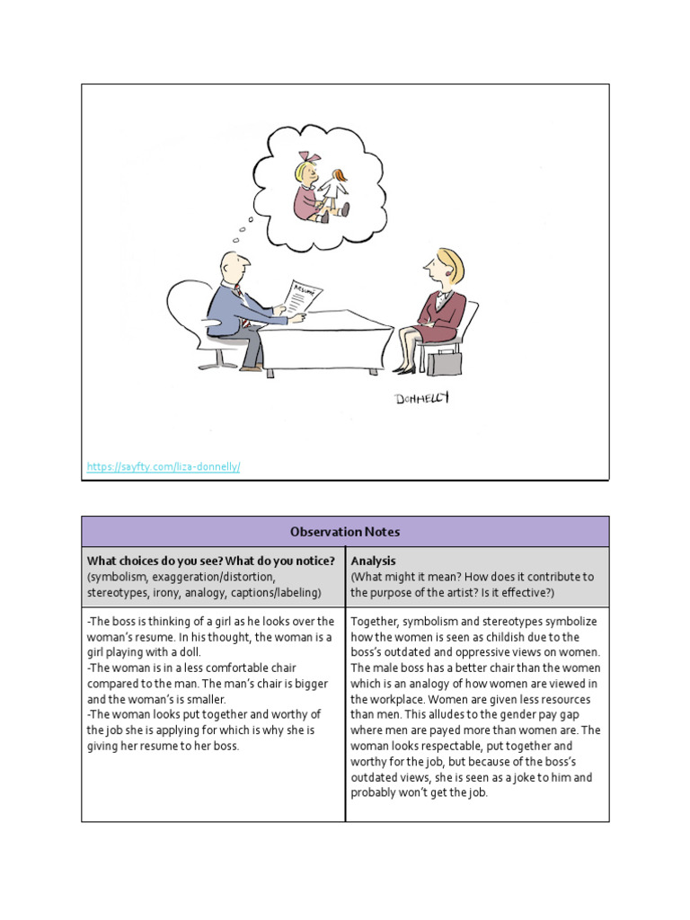 3 - CUT - Liza-Donnelly-Cartoons Analysis | PDF