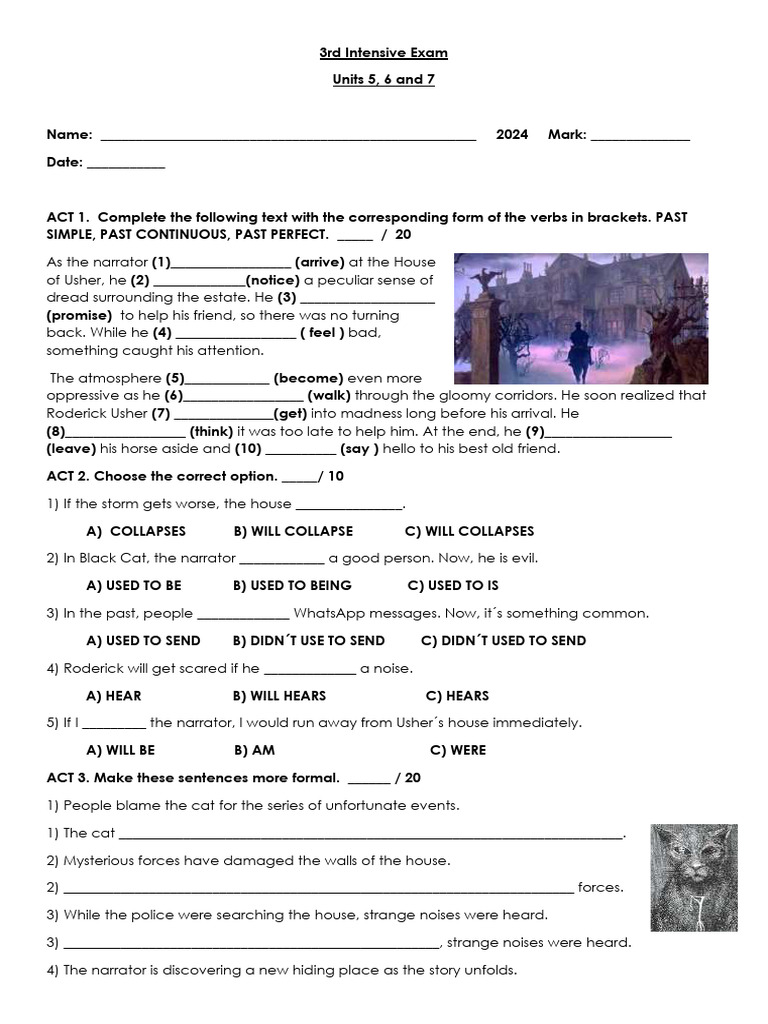 3RD Int Exam. Units 5-7 Tales First Two Stories | PDF