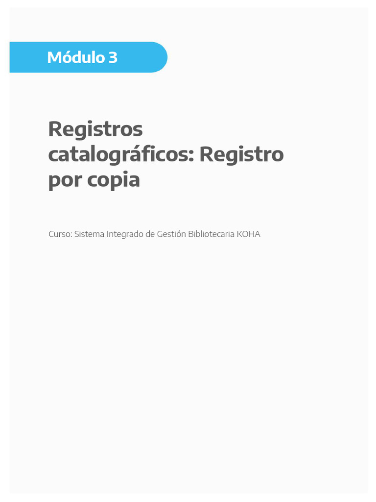 Koha - Módulo 3 - Parte 4 - Registros Por | PDF