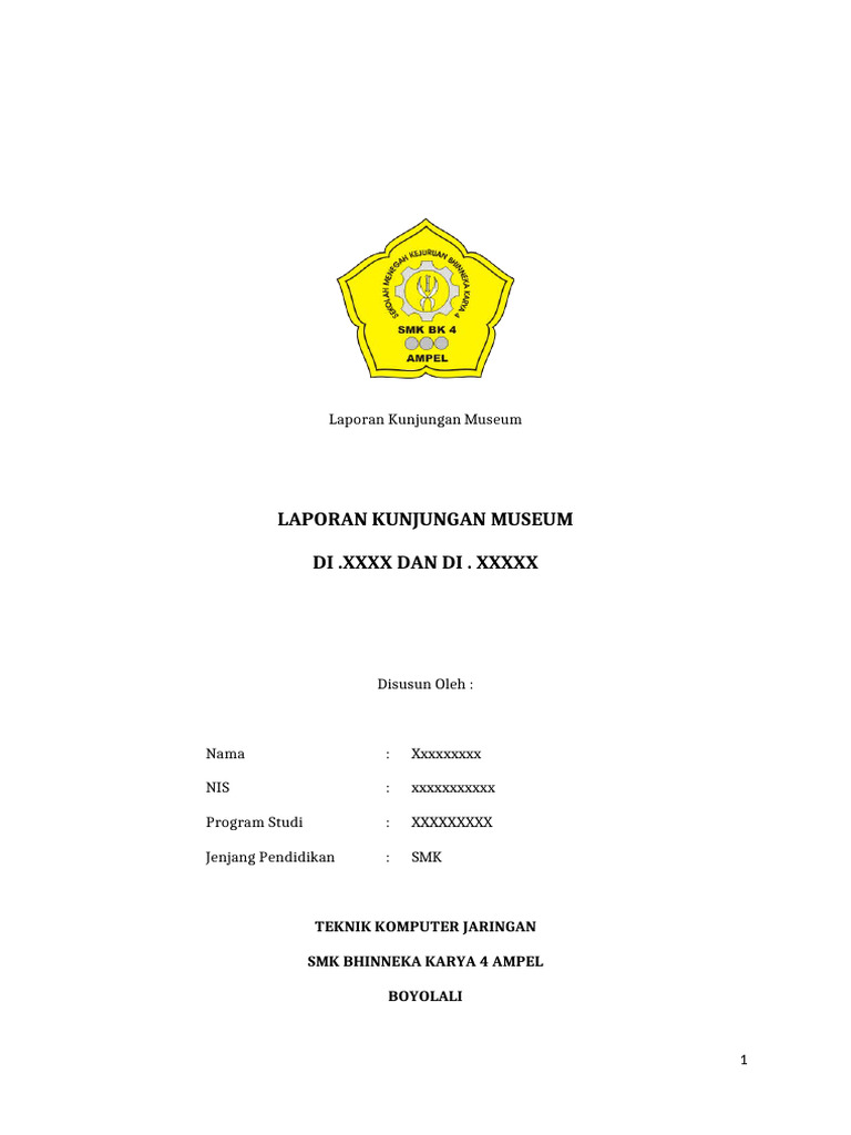 Contoh Laporan KUNJUNGAN MUSEUM | PDF