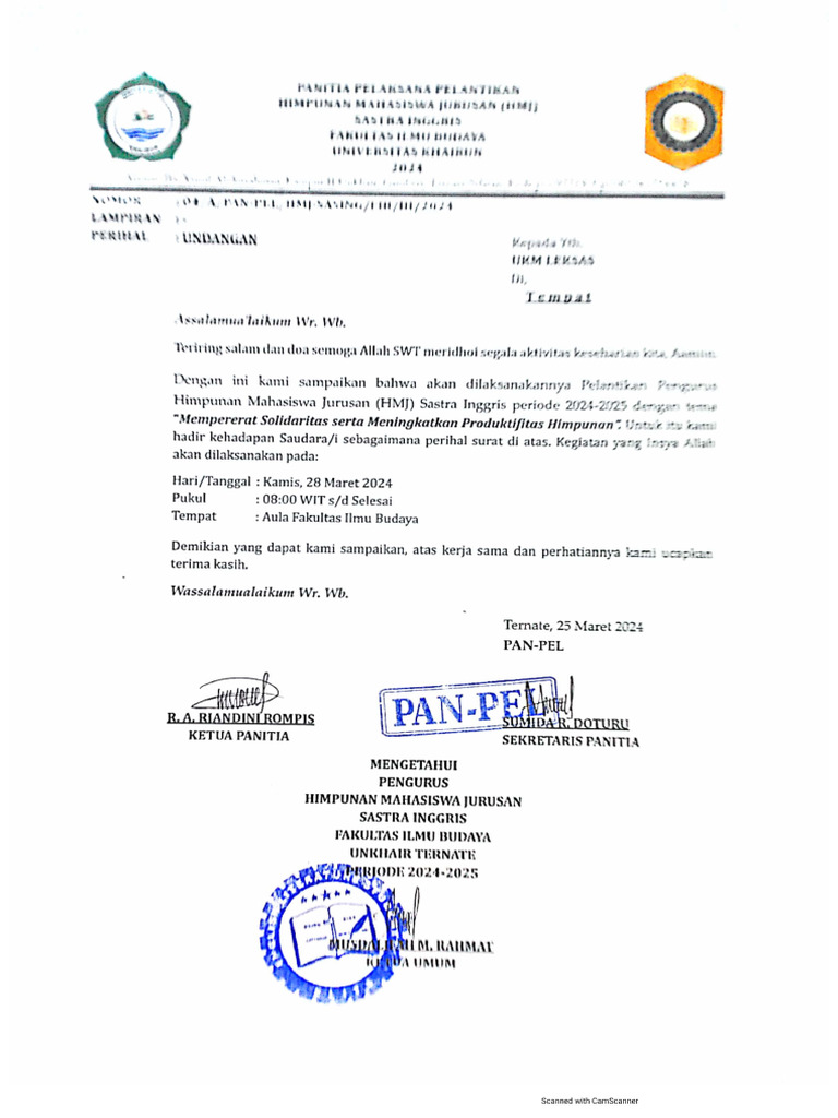 Undangan Ukm Leksas | PDF