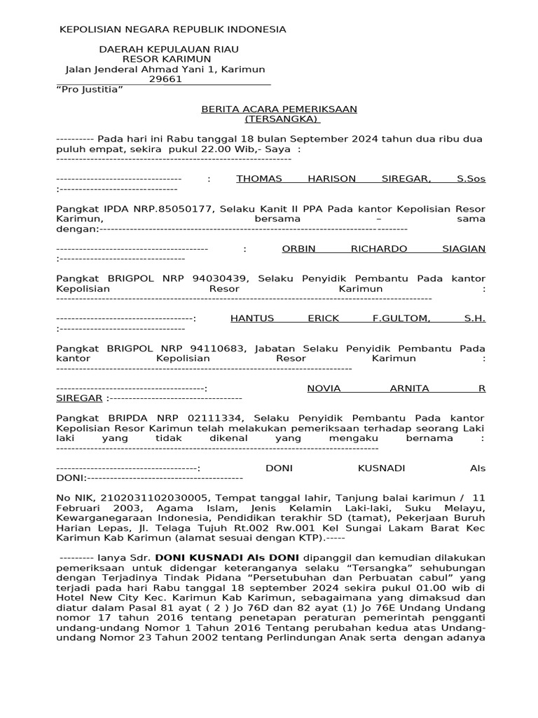 Bap TSK Doni Kusnadi | PDF