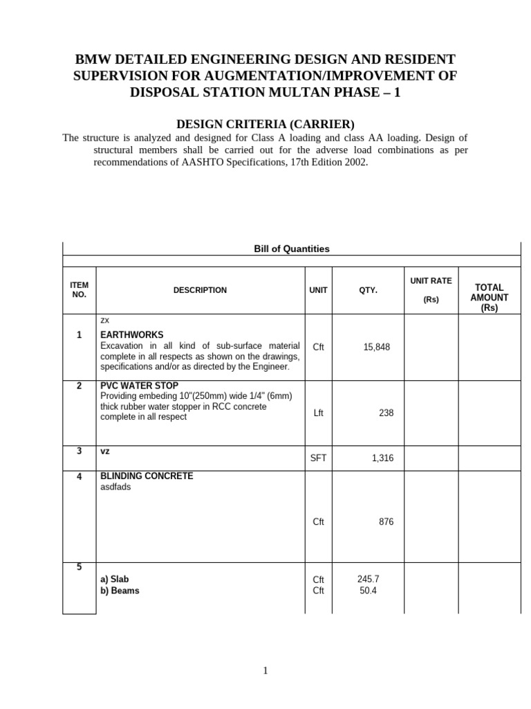 Design Criteria AAR 2 | PDF