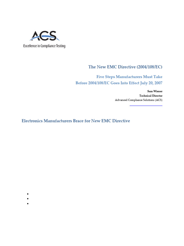 XXXThe New EMC Directive Fact Sheet | PDF