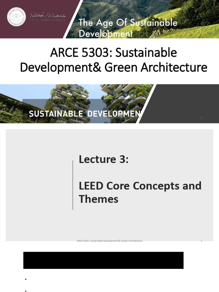 Lecture (3) - LEED Core Concepts& Themes | PDF