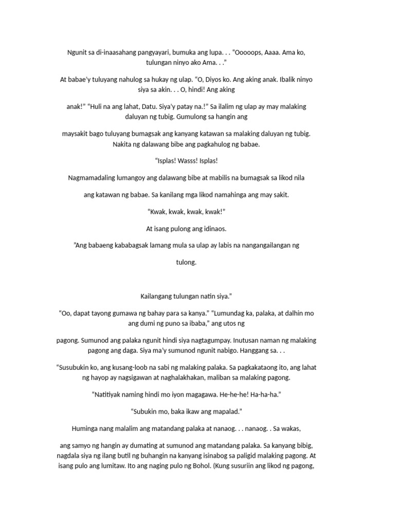 Alamat NG Bohol 2 | PDF