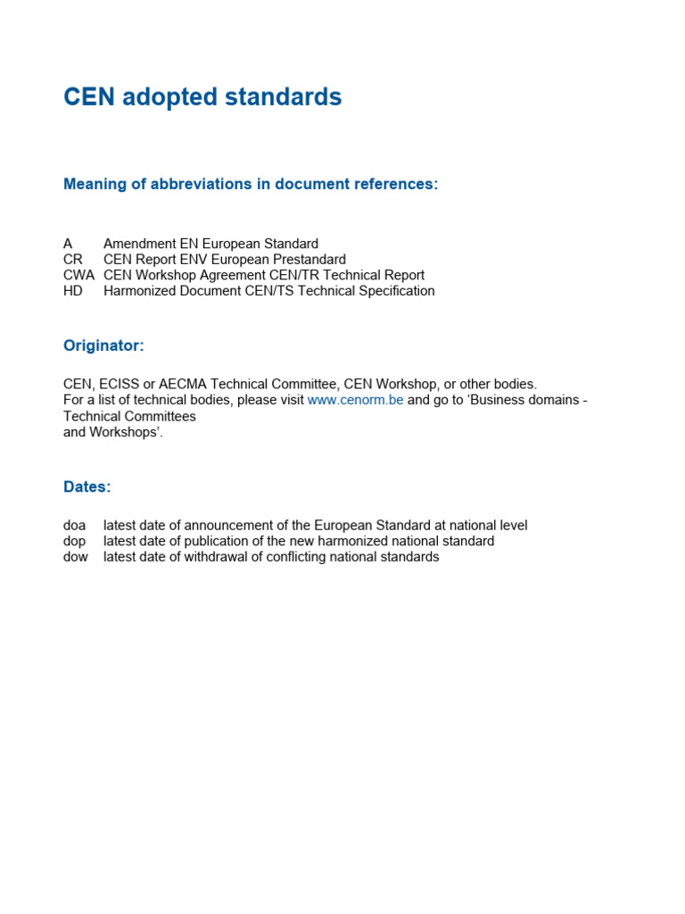 CEN Adopted December04 | PDF