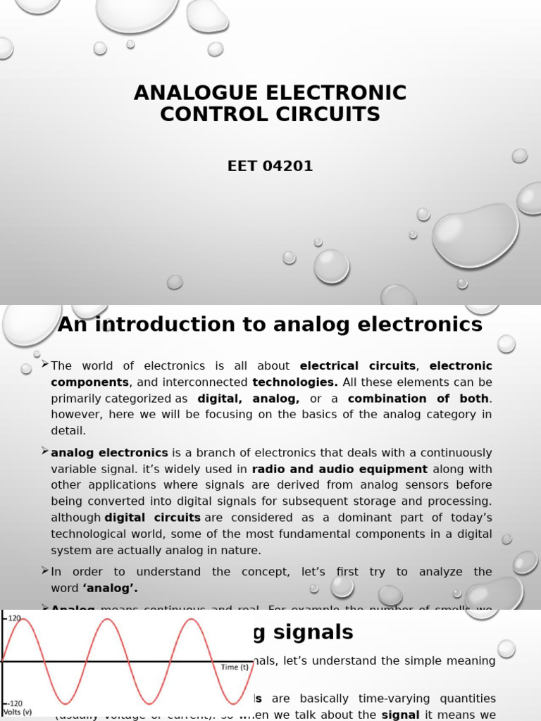 Analogue Electronic Control Circuits | PDF