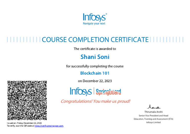 Blockchain (Infosys Springboard) | PDF