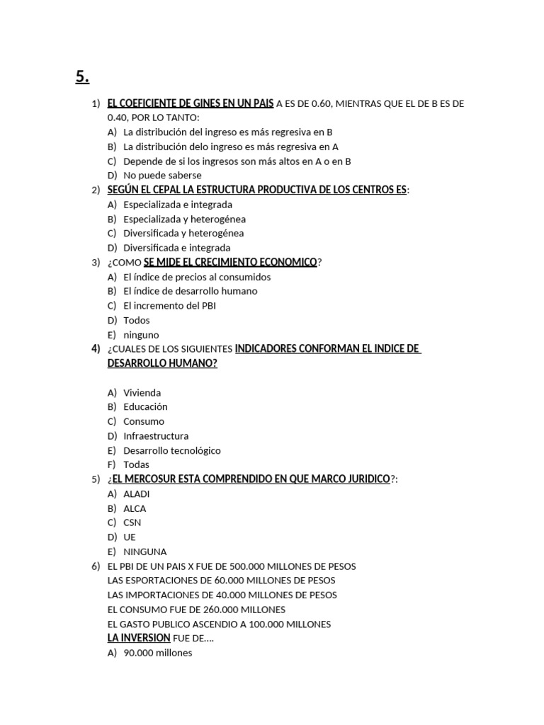 El Coeficiente de Gines en Un Pais | PDF