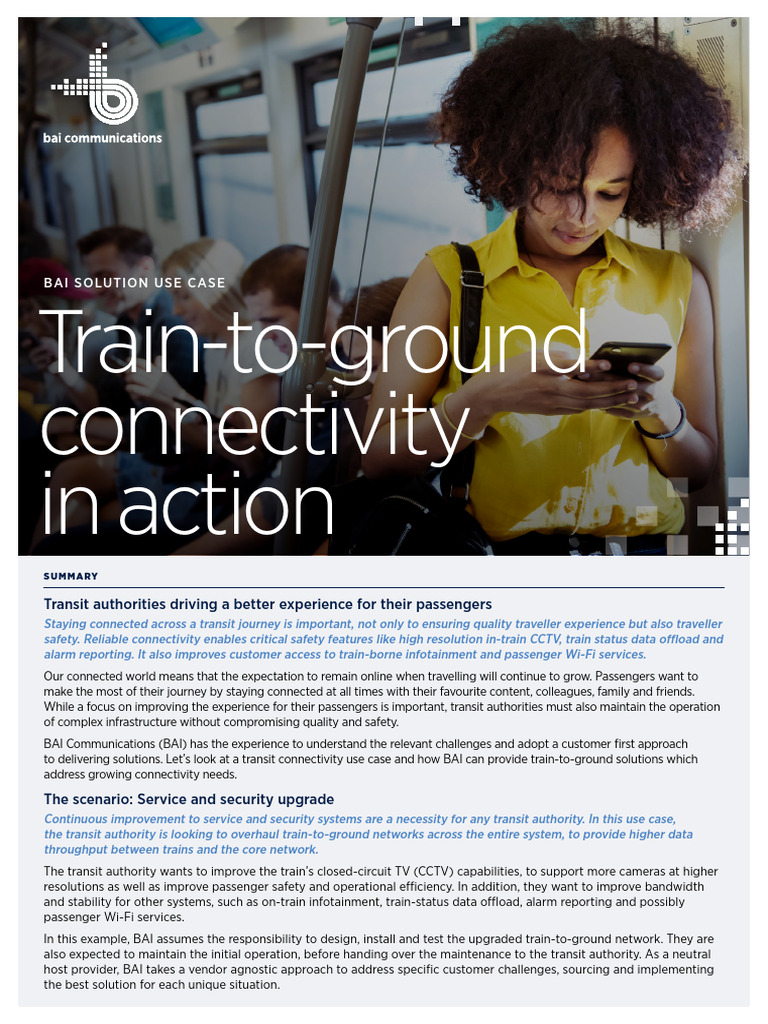 Train To Ground Use Case BAI Communications | PDF | Antenna (Radio ...
