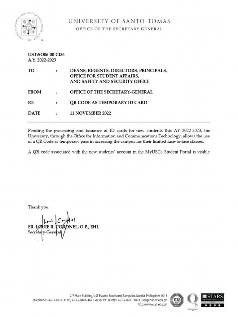 CI36 QR Code As Temporary ID Card | PDF
