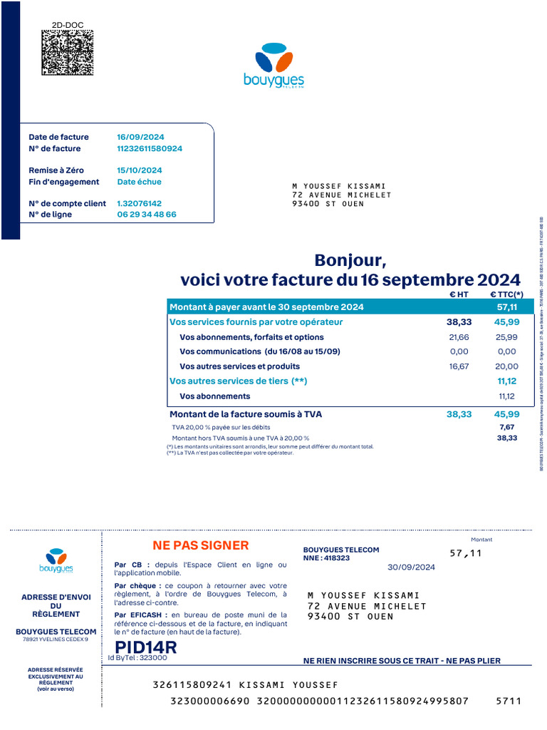 BouyguesTelecom Facture 20240930 11232611580924 | PDF