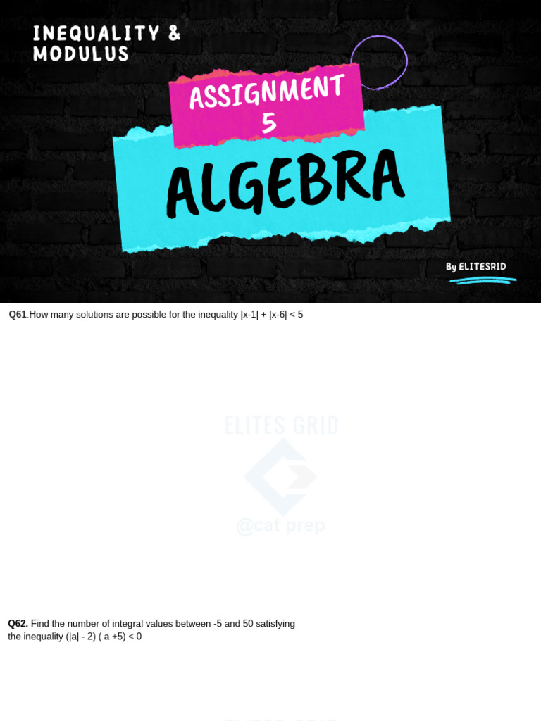 1530691algebra Assignment 5 (Inequality & Modulus) | PDF