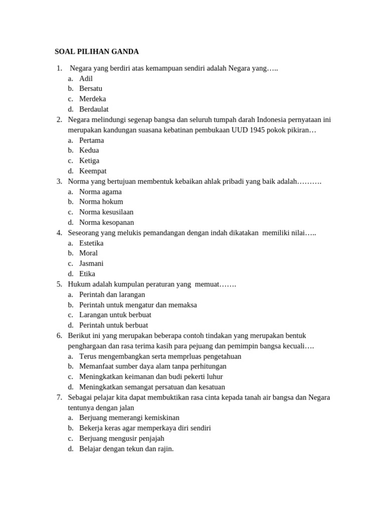 Kelas 8 Uas PKN Besok | PDF