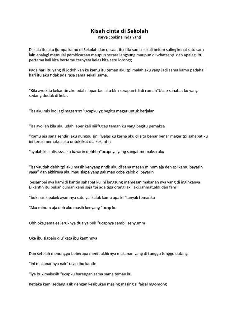 Kisah Cinta Di Sekolah | PDF