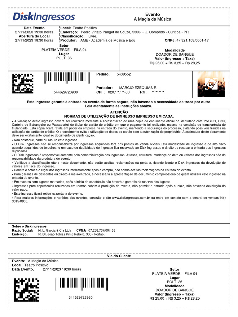 INGRESSOS Ame 2023 | PDF