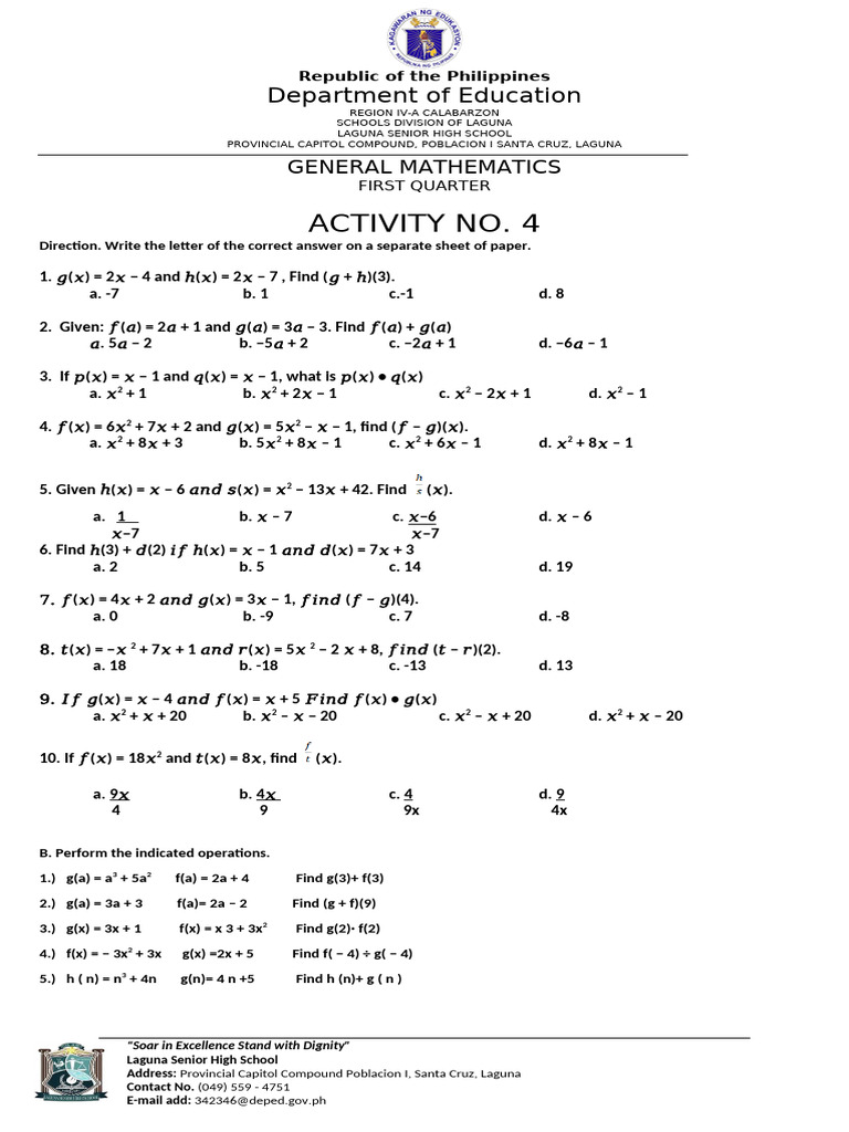 Activity 4 Gen Math | PDF