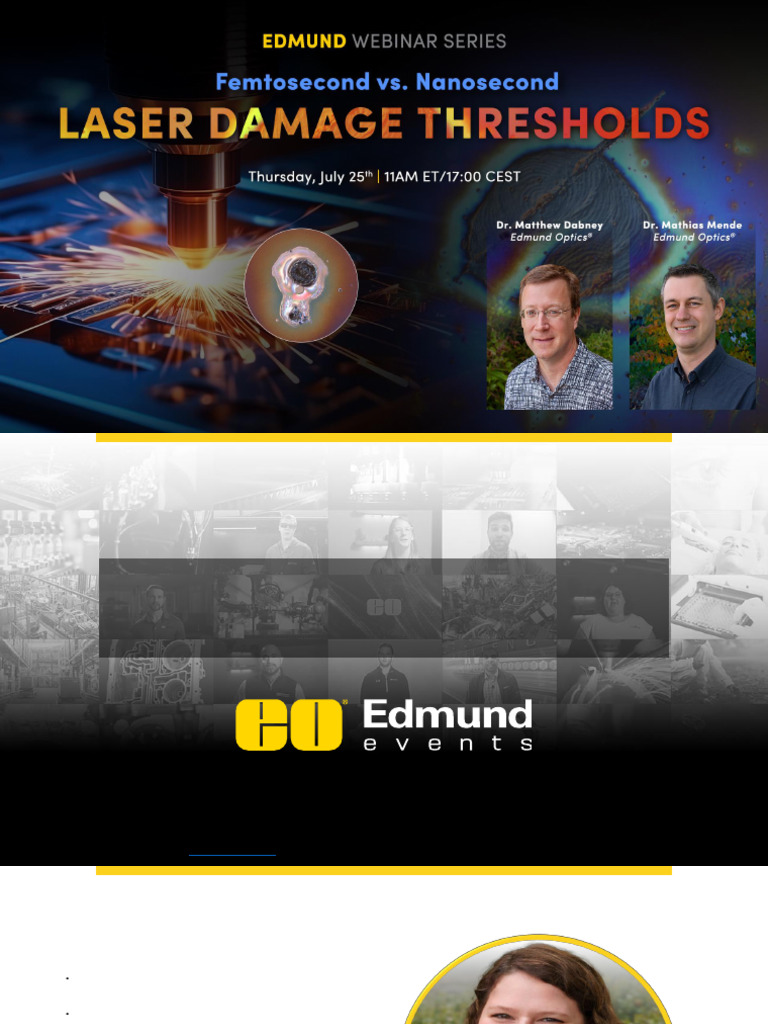 Laser Damage Threshold edmundWebinarSeries | PDF