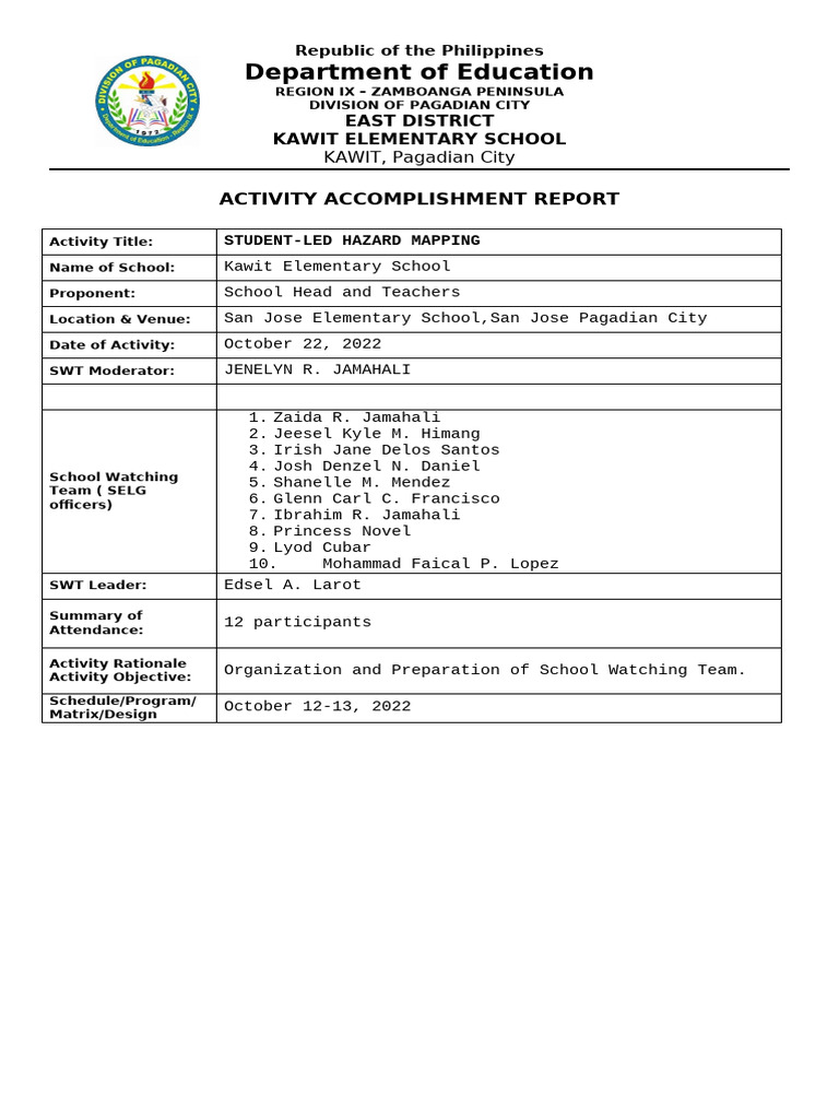 Hazard Mapping A Ction Plan | PDF