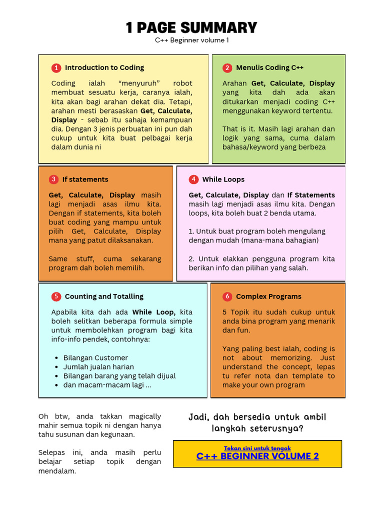 1 Pager Summary C Volume 1 | PDF