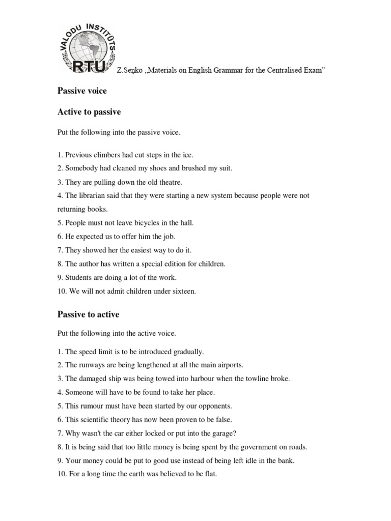 Passive Voice Active To Passive Passive To Active Eduspace - Compress | PDF
