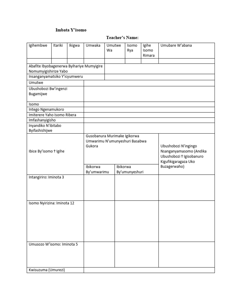 Imbata Y'isomo-1 | PDF | Career & Growth | Language Arts & Discipline