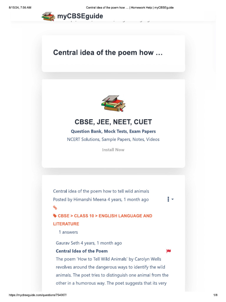 Central Idea | PDF