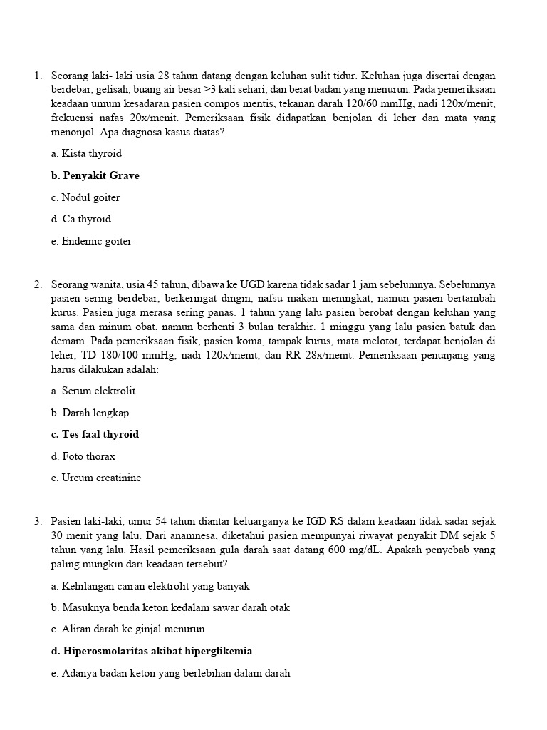 Quiz Comprehensive Akhir Blok Endokrin | PDF