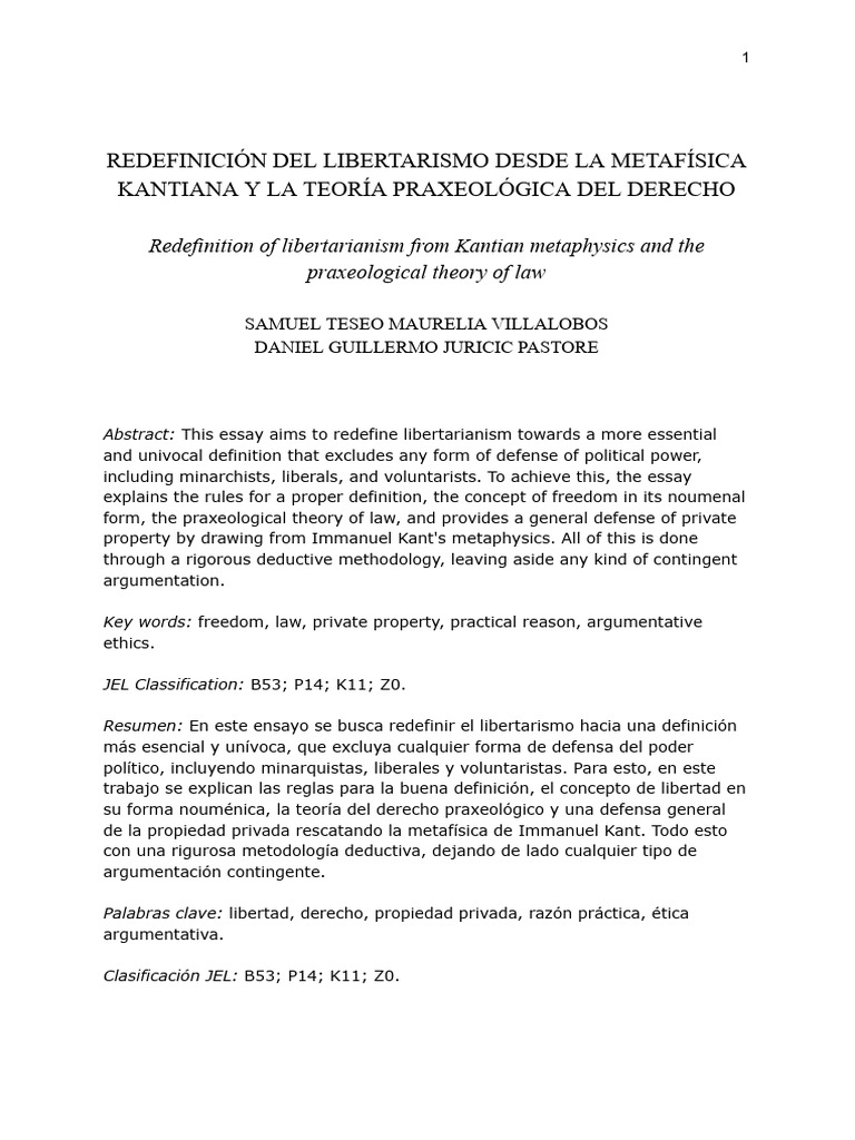 Libertarismo - Definición y Fundamentos | PDF