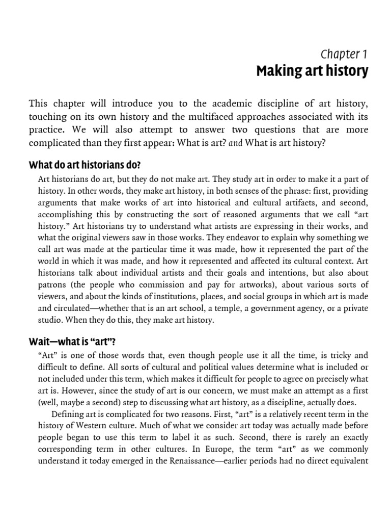 Fundamentals of Art History - (Chapter 1 Making Art History) | PDF