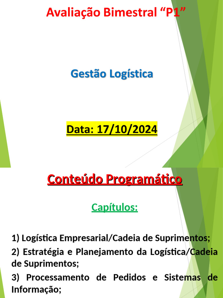 Conteúdo - Prova Bimestral - P1 | PDF