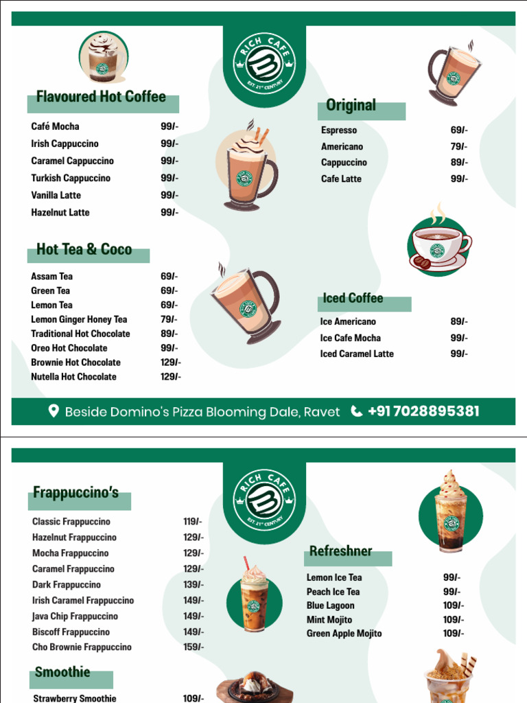 New Updated Menu Card 25TH June 2024 | PDF