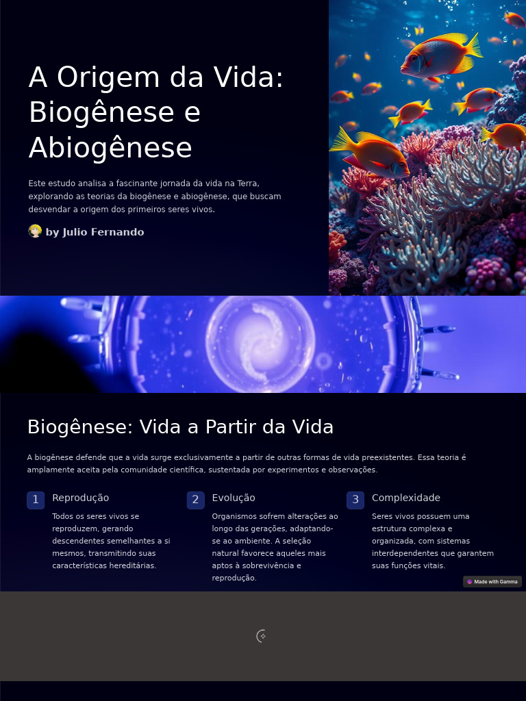 A Origem Da Vida Biogenese e Abiogenese | PDF