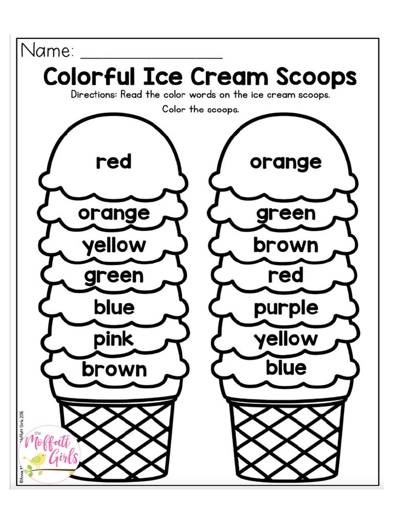 Coloring Ice Cream | PDF