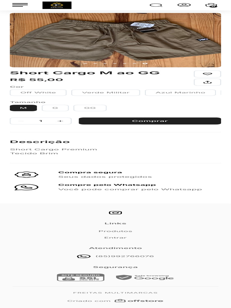 Short Cargo M Ao GG Freitas Multimarcas | PDF