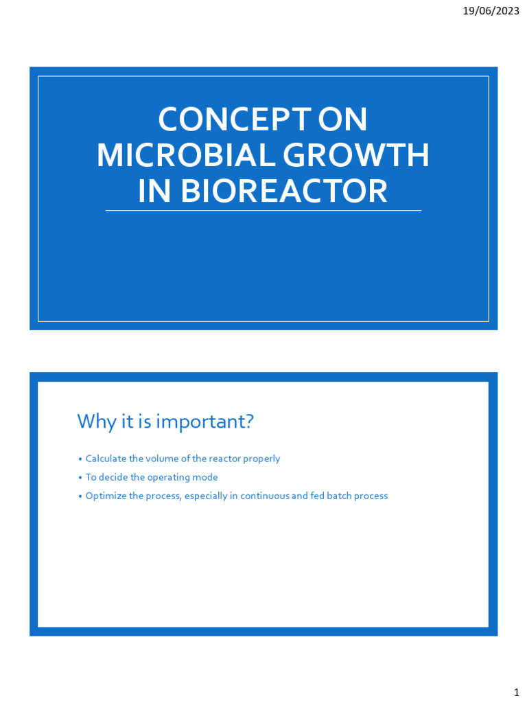 Concept On Microbial Growth in Bioreactor | PDF