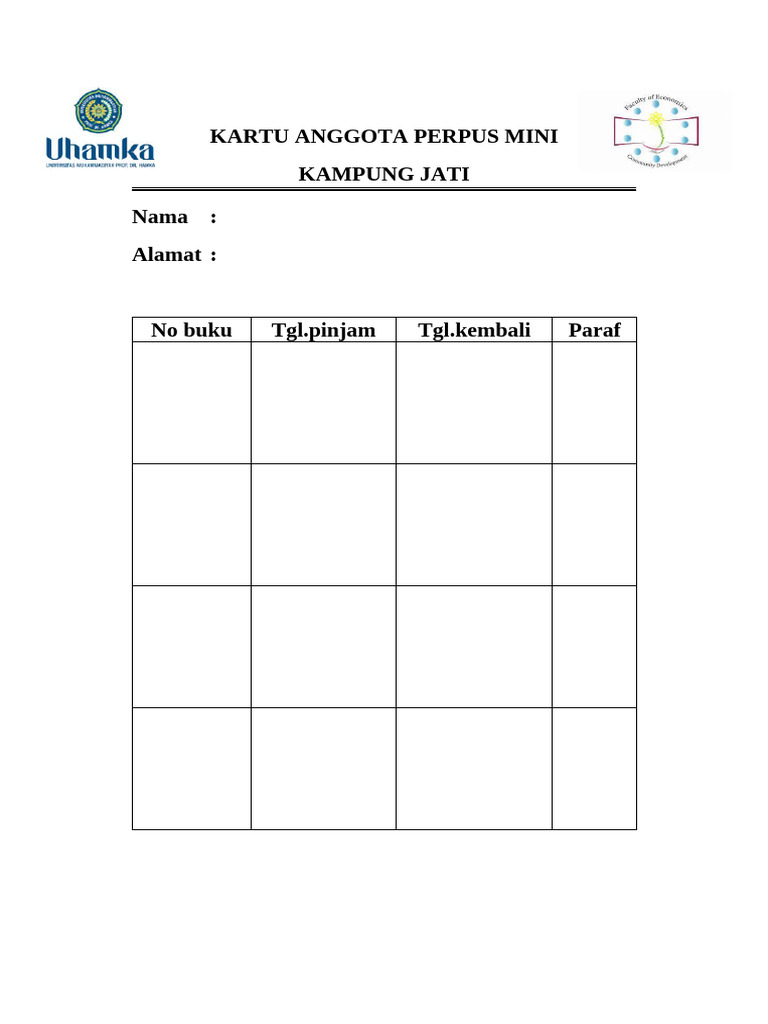 Kartu Anggota Perpus | PDF